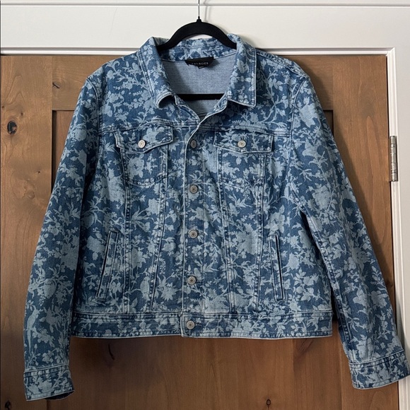 Talbots | Jackets & Coats | Talbots Classic Blue Floral Jean Jacket ...